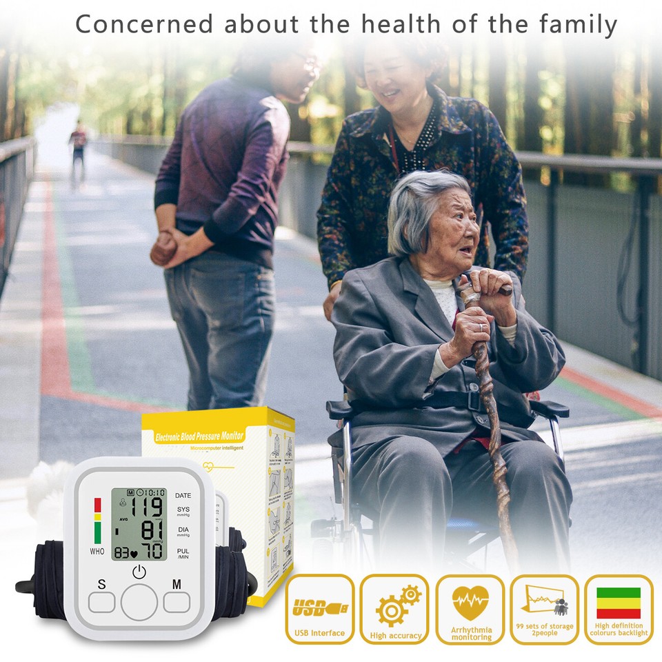 Smart Voice Machine Blood Pressure Monitor Automatic Arm Digital BP ...