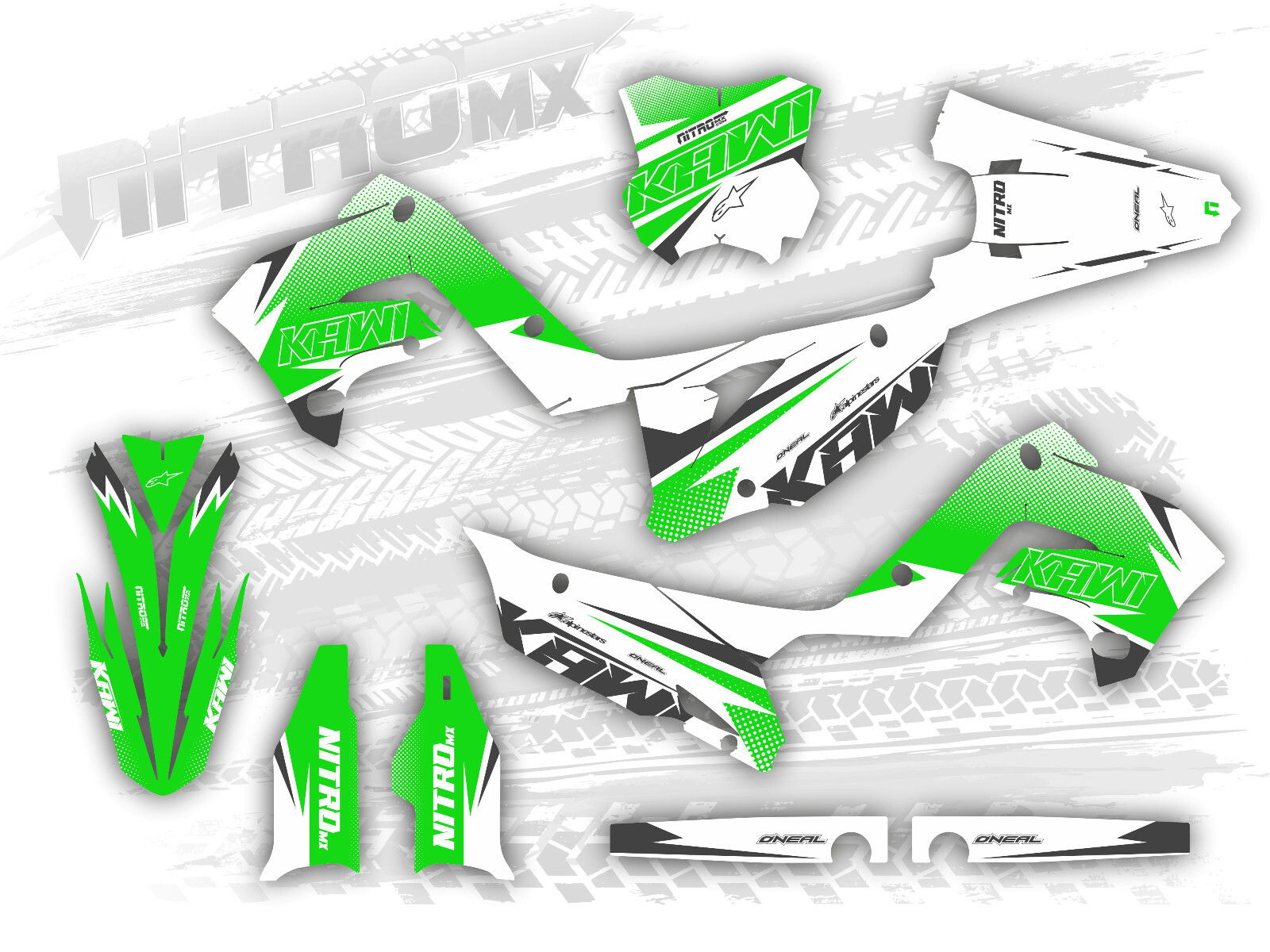 Graphics fit POLISPORT RESTYLE Kawasaki KX 125 250 2003 2004 2005 2006 ...