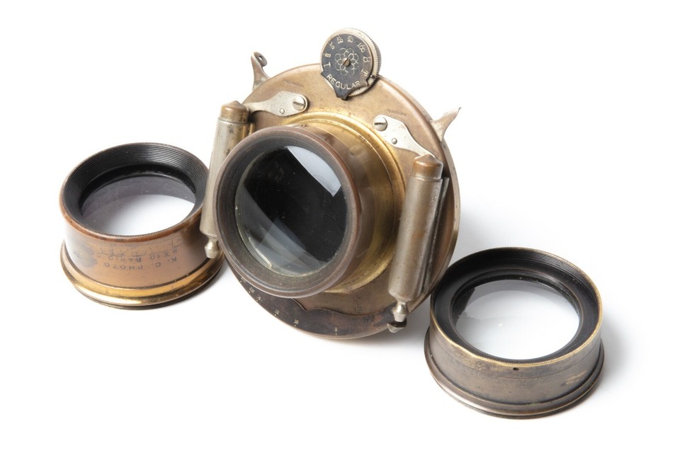 Wollensak Double Anastigmat Lens 12in - Shutter Works! + Rapid Lens ...