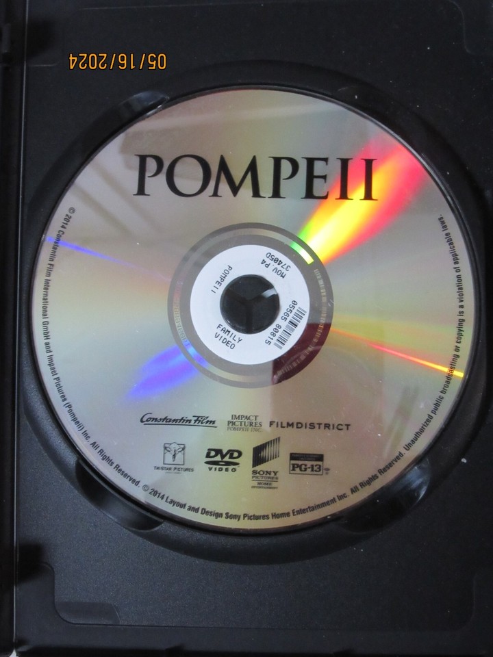 Pompeii (DVD & CASE 2014) Kit Harrington, Carrie-Anne Moss, Kiefer ...