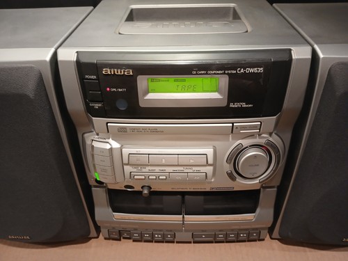 AIWA CA-DW635 Dual Casette, CD Player, Battery or Land Power MNFG 1999 Vintage | eBay