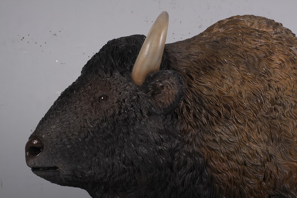 American Bison Life Size Resin Statue Wild Buffalo Theme Decor Display ...