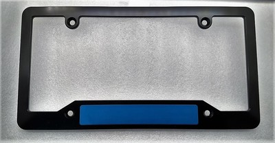 BLUE LINE, Billet Aluminum License Plate Frame, Black Anodized, Blue ...