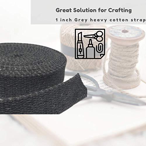 Heavy Cotton Webbing 1 Inch - Straps for Arts and Crafts - Gray 25 ...