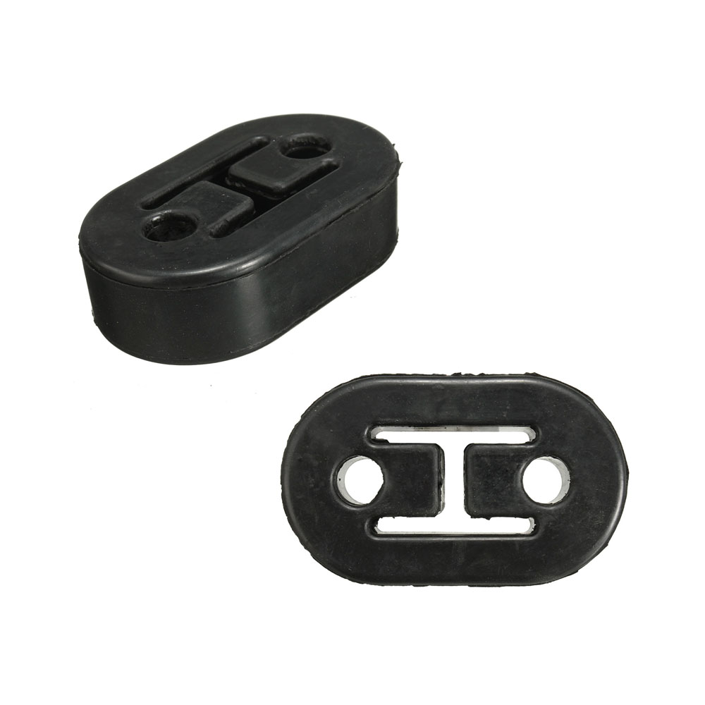 2Pc Black 8mm Polyurethane Car Exhaust Muffler Hangers Mount Bracket ...