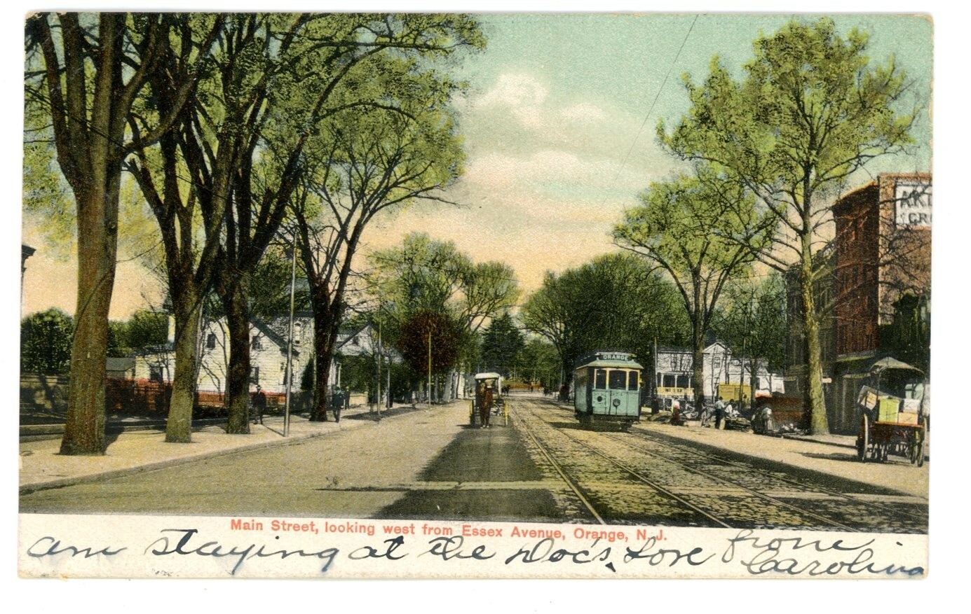 Orange NJ - TROLLEY ON MAIN STREET WEST FROM ESSEX AVENUE - Postcard | eBay