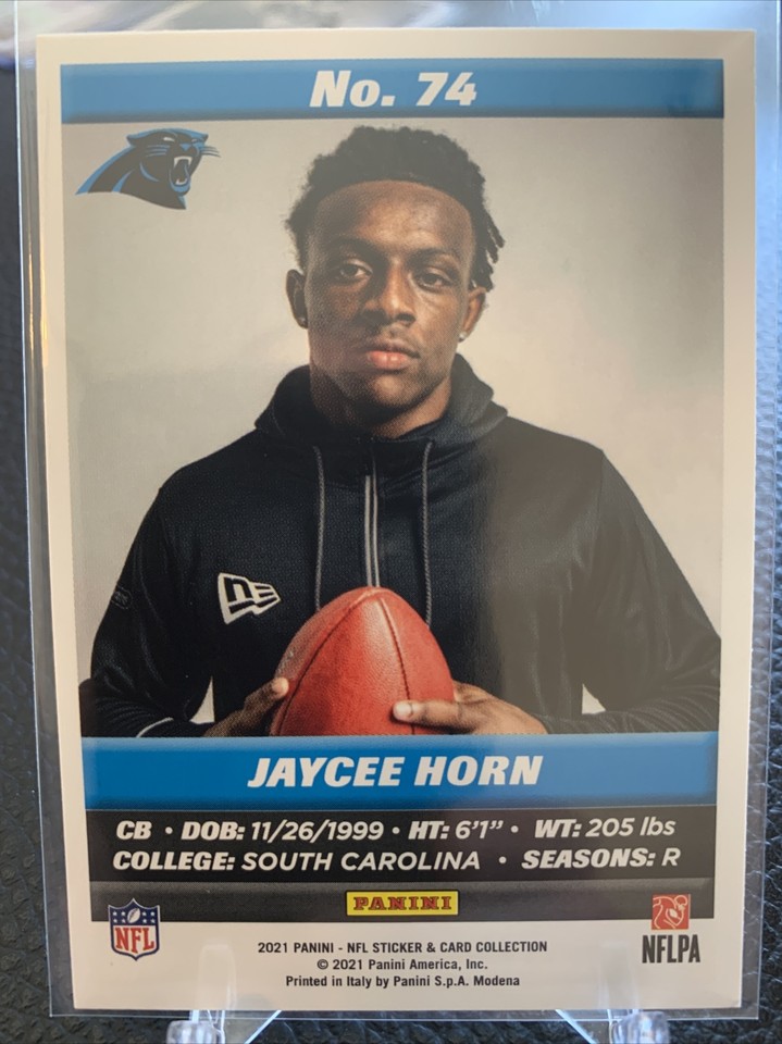 🔥 Jaycee Horn Rookie Card 2021 Panini NFL Sticker & Card Collection #74 ...