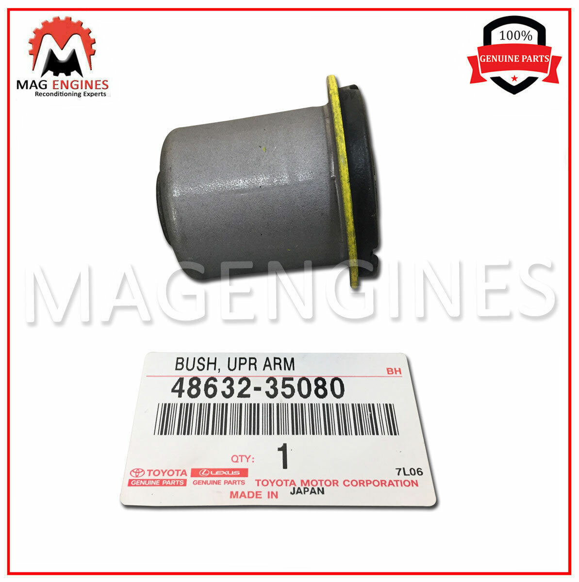 48632-35080 GENUINE OEM BUSH, FRONT SUSPENSION UPPER ARM, RH/LH ...