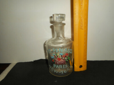 Antique ED PINAUD Handblown Glass Perfume Bottle Paris New York Enamel ...