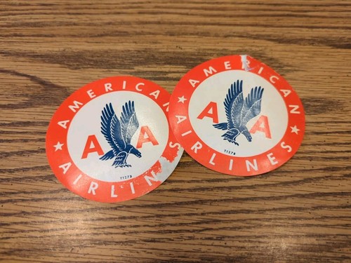 2 American Airlines Vintage AA Eagle Graphic Advertising Luggage ...
