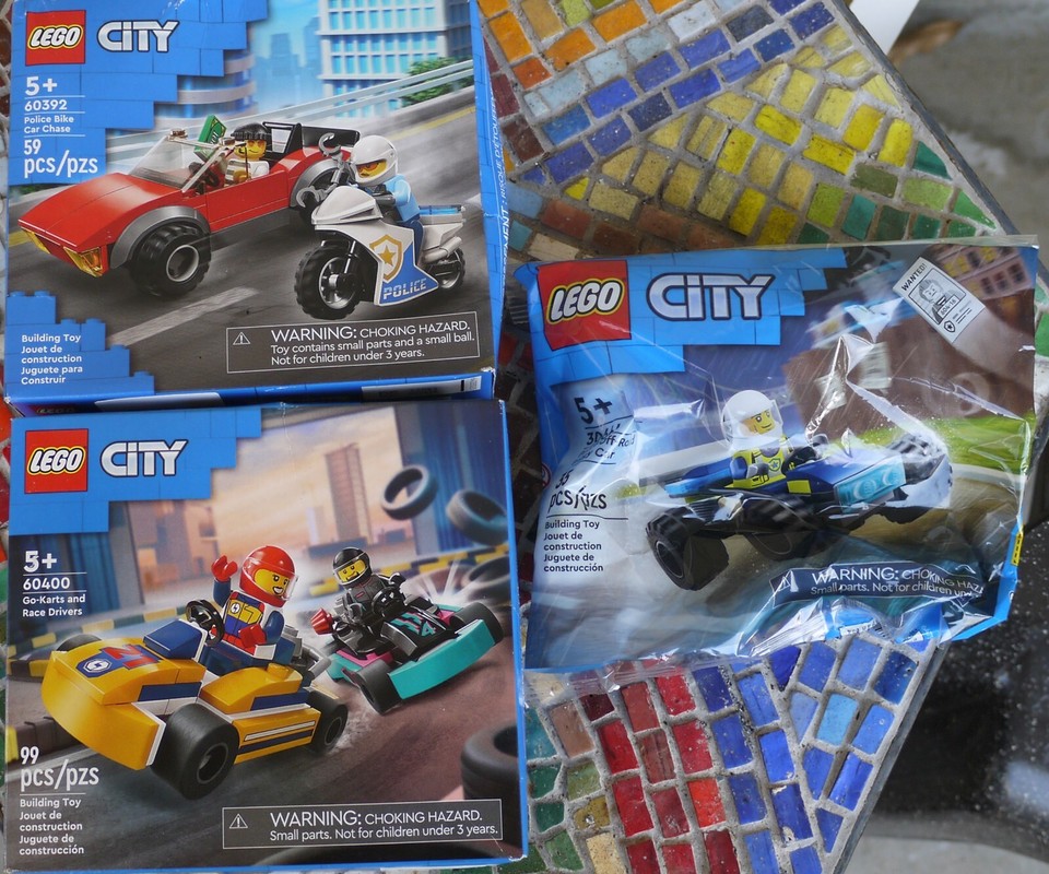 LEGO City Police Bike Chase 60392 Go-Karts Race 60400 Police Buggy ...