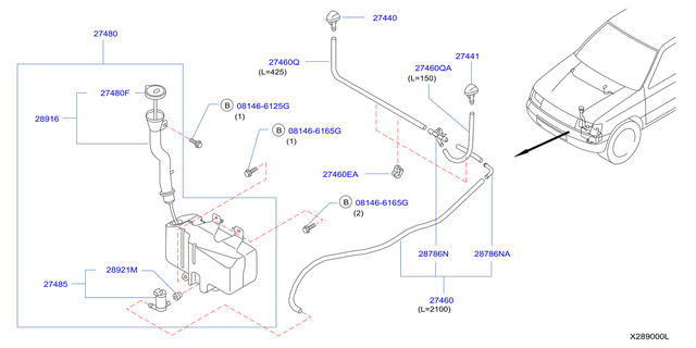 Genuine Nissan OEM 28910-vn20a Tank Assy-windshield 28910VN20A for sale ...