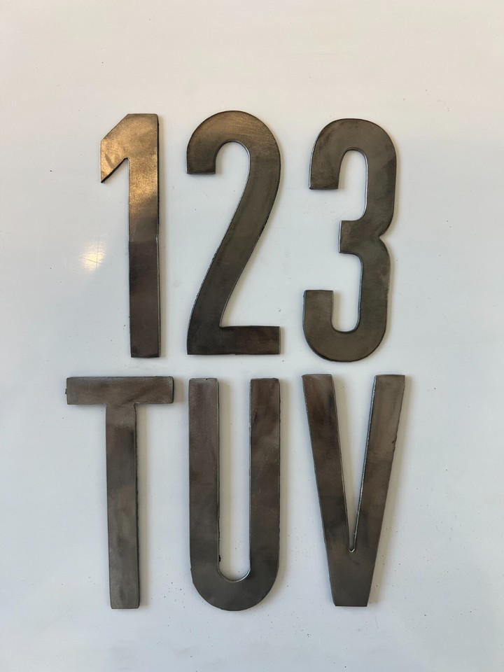 3 Inch Metal Letters & Numbers Rusty or Natural Finish Mounting Holes ...