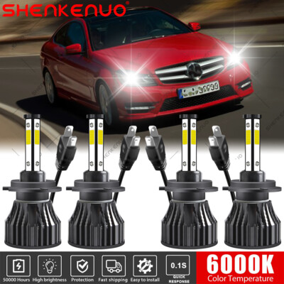 For Mercedes-Benz C250 C300 C350 Combo 6000K Front LED Headlight High ...