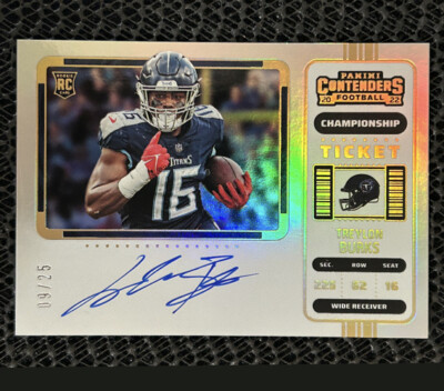 Treylon Burks 2022 Contenders Championship RC Ticket Variation On Card ...