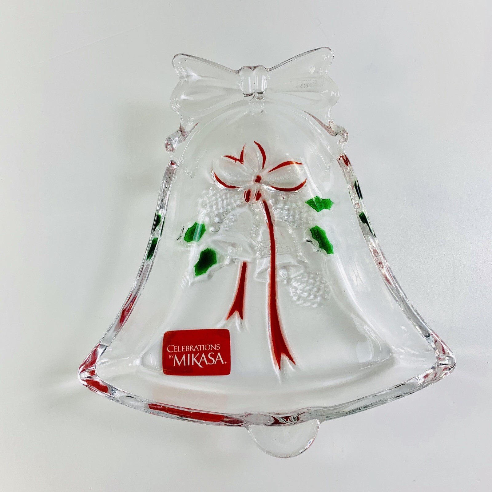 Mikasa Celebrations Glass Bell Shaped Bon Bon Dish "Holiday Bells" in ...