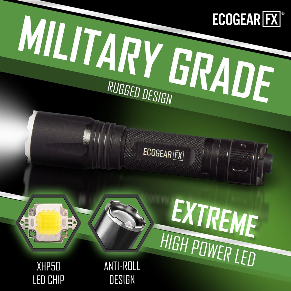 USB Rechargeable LED Tactical Flashligh Bright 2000 Lumens with Twist ...