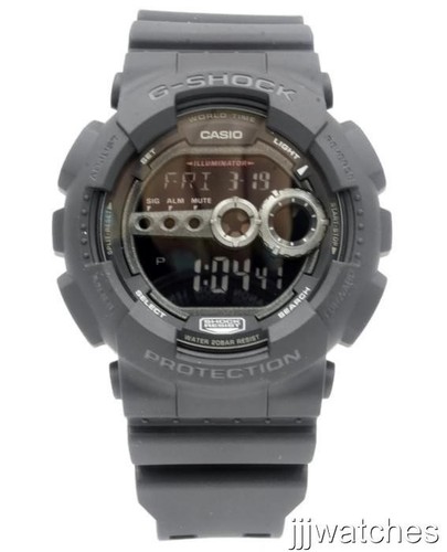 Casio G-Shock World Time Black Rubber Super Illuminator Watch 53mm ...