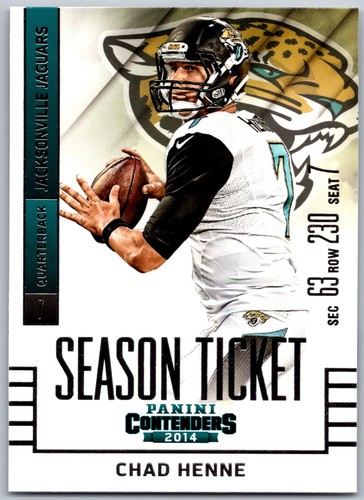 2014 Panini Contenders 51 Chad Henne Jacksonville Jaguars Football Card ...