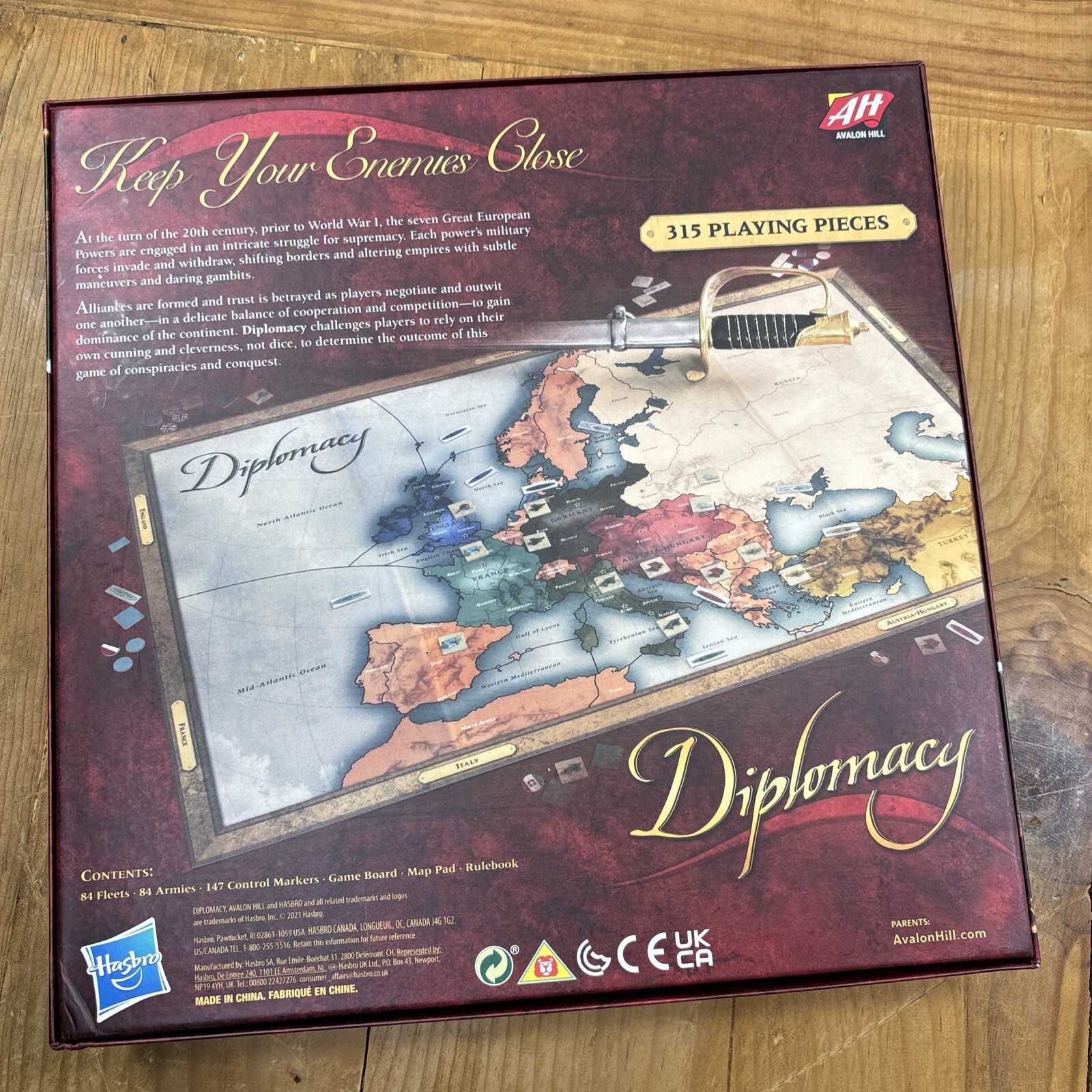 Hasbro Board Game Diplomacy Game Board Map Pad Rule Book Avalon Hill | eBay