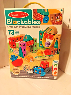Melissa & Doug Blockables Snap N Play Mix N Match Blockables Town 73pc ...