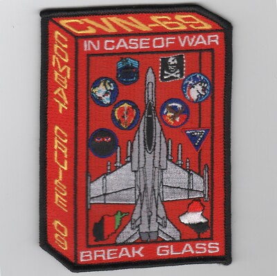 5" USN NAVY CVN-69 VFA-143 CVW-7 2009 BREAK GLASS CRUISE RED ...