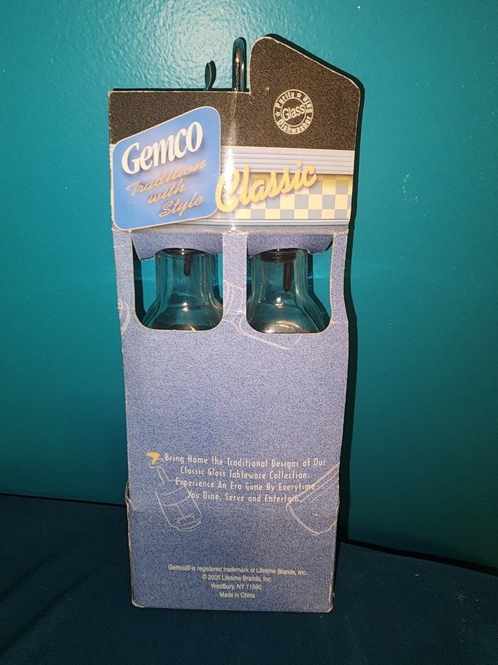 Gemco Glass Oil & Vinegar Caddy Dispenser Set 10.5 OZ Kitchen Cruet New ...