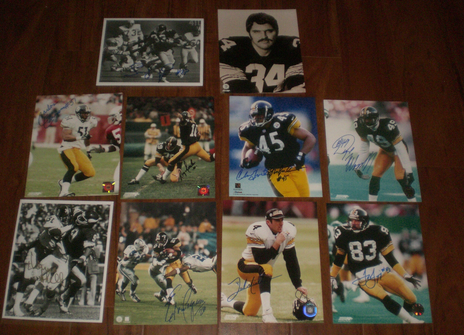 10 STEELERS AUTOGRAPHED 8x10 W/COA - RUSSELL - FU - FUQUA - SHELL ...