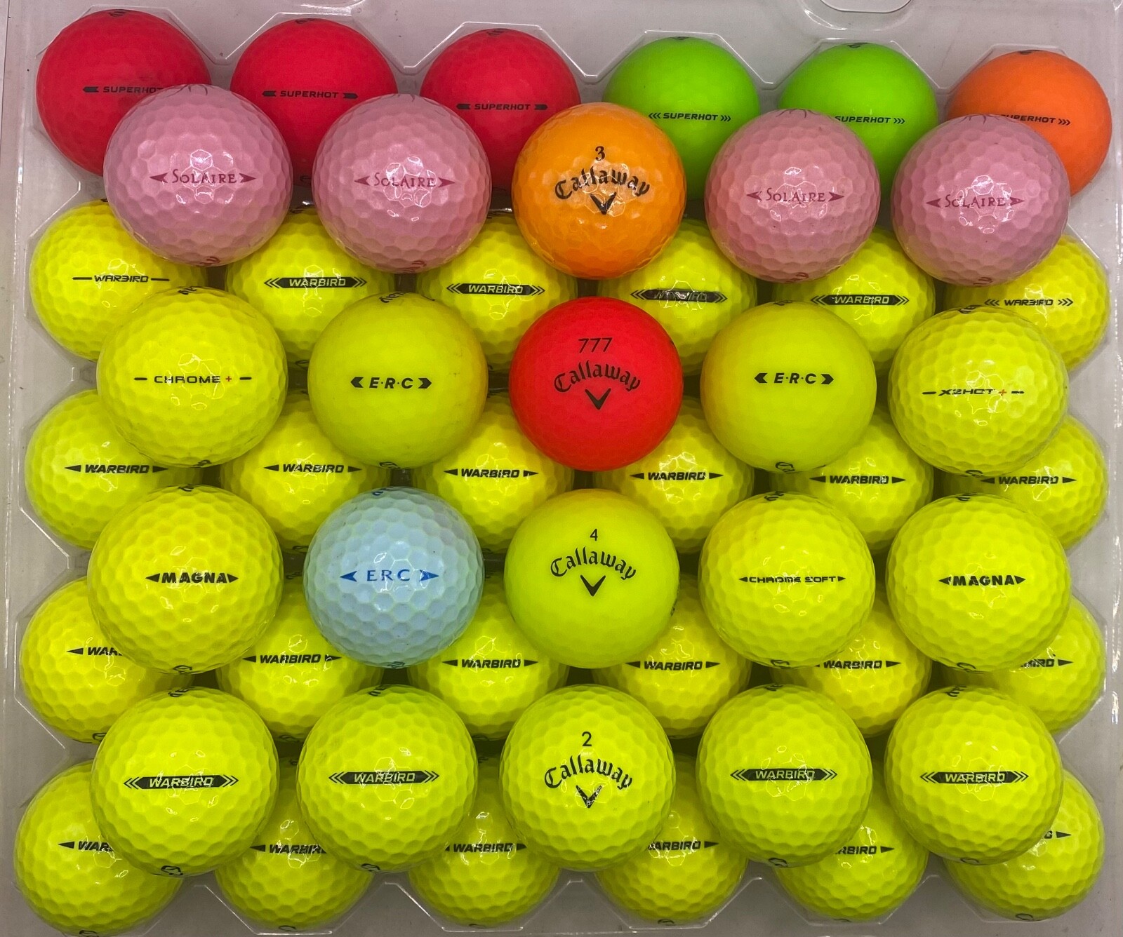 Callaway Assorted Multicolor Golf Balls-Lot of 50-4A/5A High Grade (See ...