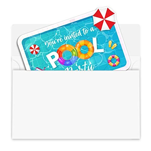 Pool Party Summertime Invitations 30 Count with Envelopes - Kids ...