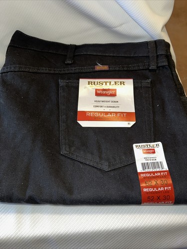 Men's Rustler by Wrangler Classic Regular Fit Straight Leg Jeans Black ...