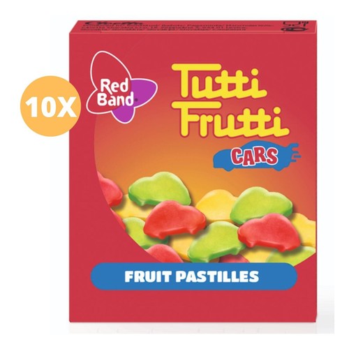 10 Packet X Red Band Tutti Frutti Candy Pastilles Cars ( 18 Gram )توتي ...