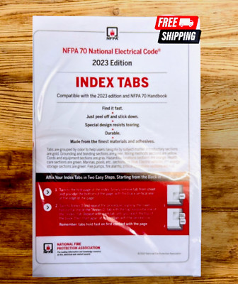 2023 NEC Code Self-Adhesive Index Tabs: 96 Color-Coded Tabs for NFPA 70 ...