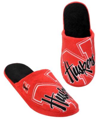 Nebraska Cornhuskers Size Medium Men's Big Logo Slippers [NEW] Slide ...