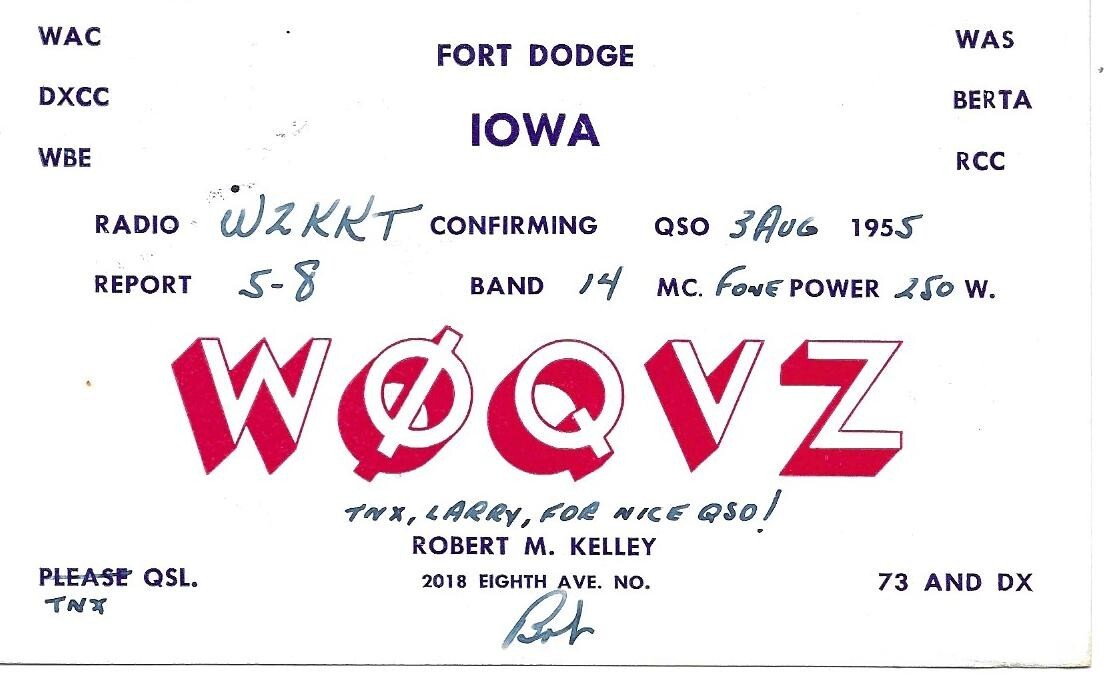 QSL 1955 Fort Dodge Iowa radio card | eBay