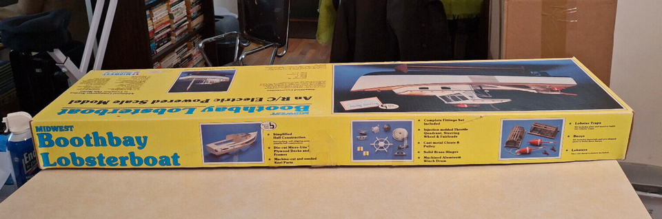 Vintage Midwest Boothbay Lobster Boat R/C Balsa Model Boat Kit No. 964 ...