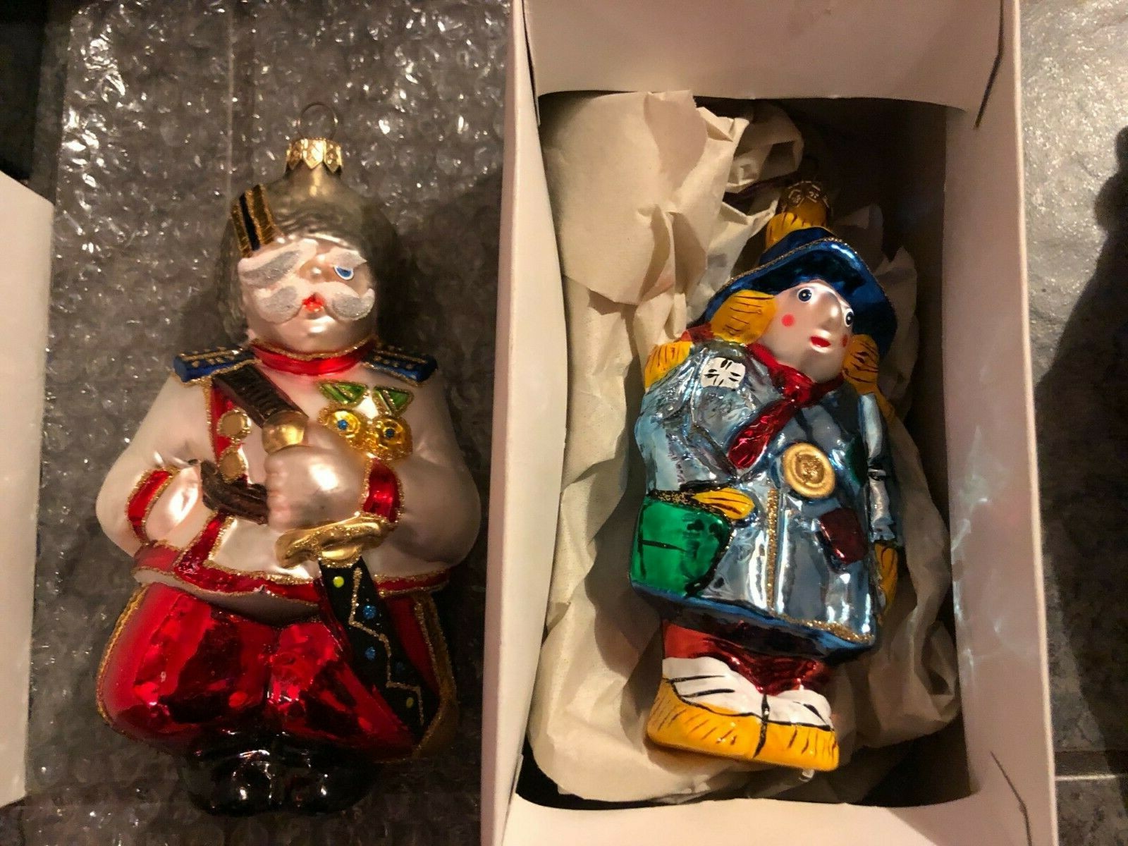 Lot of 4 Christopher Radko 3 Face SANTA Harley Christmas Ornaments | eBay
