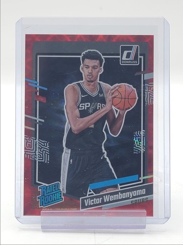 VICTOR WEMBANYAMA 2023-24 DONRUSS RATED ROOKIE INTERNATIONAL RED RC ...