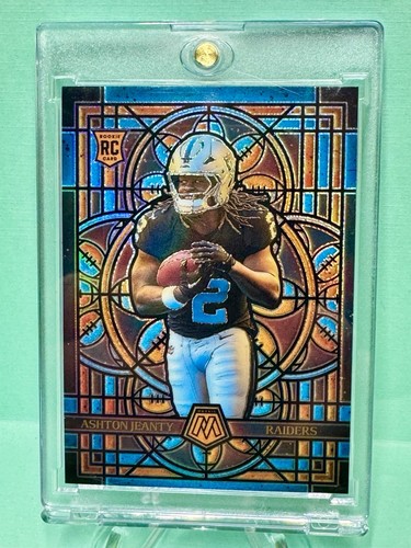 2025 Panini Mosaic Ashton Jeanty Stained Glass SSP RC Las Vegas Raiders ...