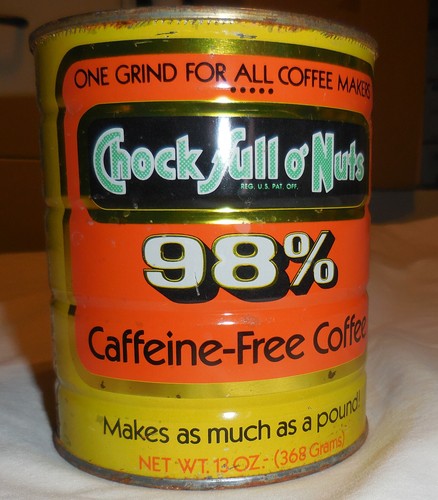 13 oz ad Chock full O' Nuts Coffee Tin Can 98% Caffeine Free EMPTY,No ...