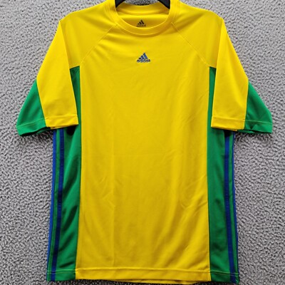 Adidas Brazil Brasil Soccer Jersey Mens Small Yellow Green 3-Stripes | eBay
