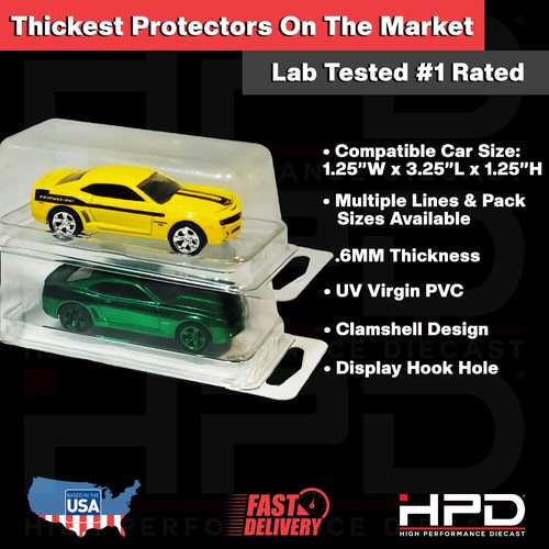 50 PROTECTOR CLAMSHELL CASE COVER FOR LOOSE SMALL CARS MATCHBOX HOT ...