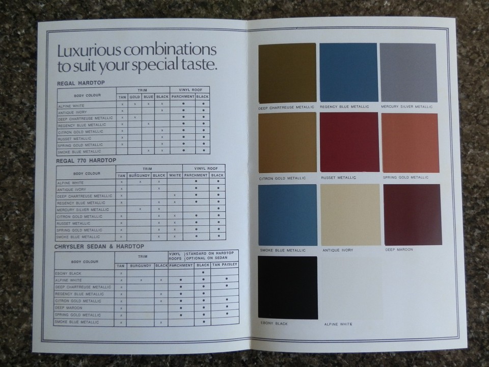 VG VALIANT BROCHURE PLUS '' RARE '' COLOUR CHART | eBay Australia