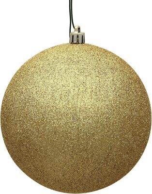 Gold Glitter Ball Christmas Ornaments Holiday Decoration 12 Count | eBay