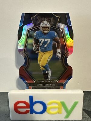 2022 Select Football Zion Johnson #156 Die-Cut RC Black & Red Prizm ...