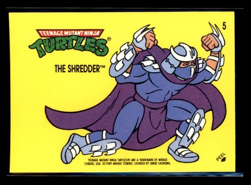 THE SHREDDER 1989 Topps Teenage Mutant Turtles TMNT Sticker 5 C2 | eBay