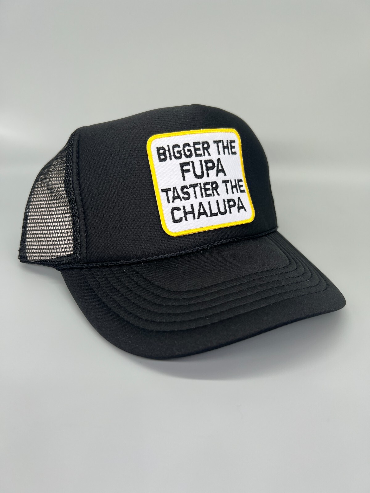 BIGGER THE FUPA TASTIER THE CHALUPA BLACK CAP HAT 5 PANEL HIGH CROWN ...