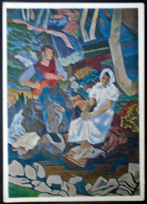 The City Hall, Detail of Fresco, Axel Revold, Norwegian, Oslo, Norway ...