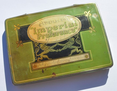 1930s UK Britain ABDULLA Imperial Preference Tobacco Cigarettes Tin Box ...