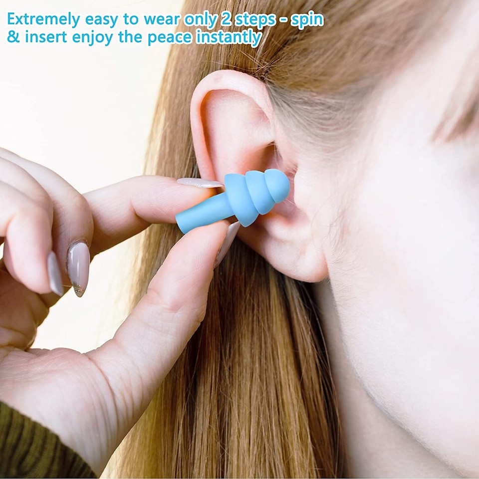 Ear Plugs 5 Pairs Soft Reusable Ear Plug for Noise Cancelling Sleep ...